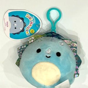 Squishmallows | Toys | Squishmallows Clip Malik The Blue Triceratops ...